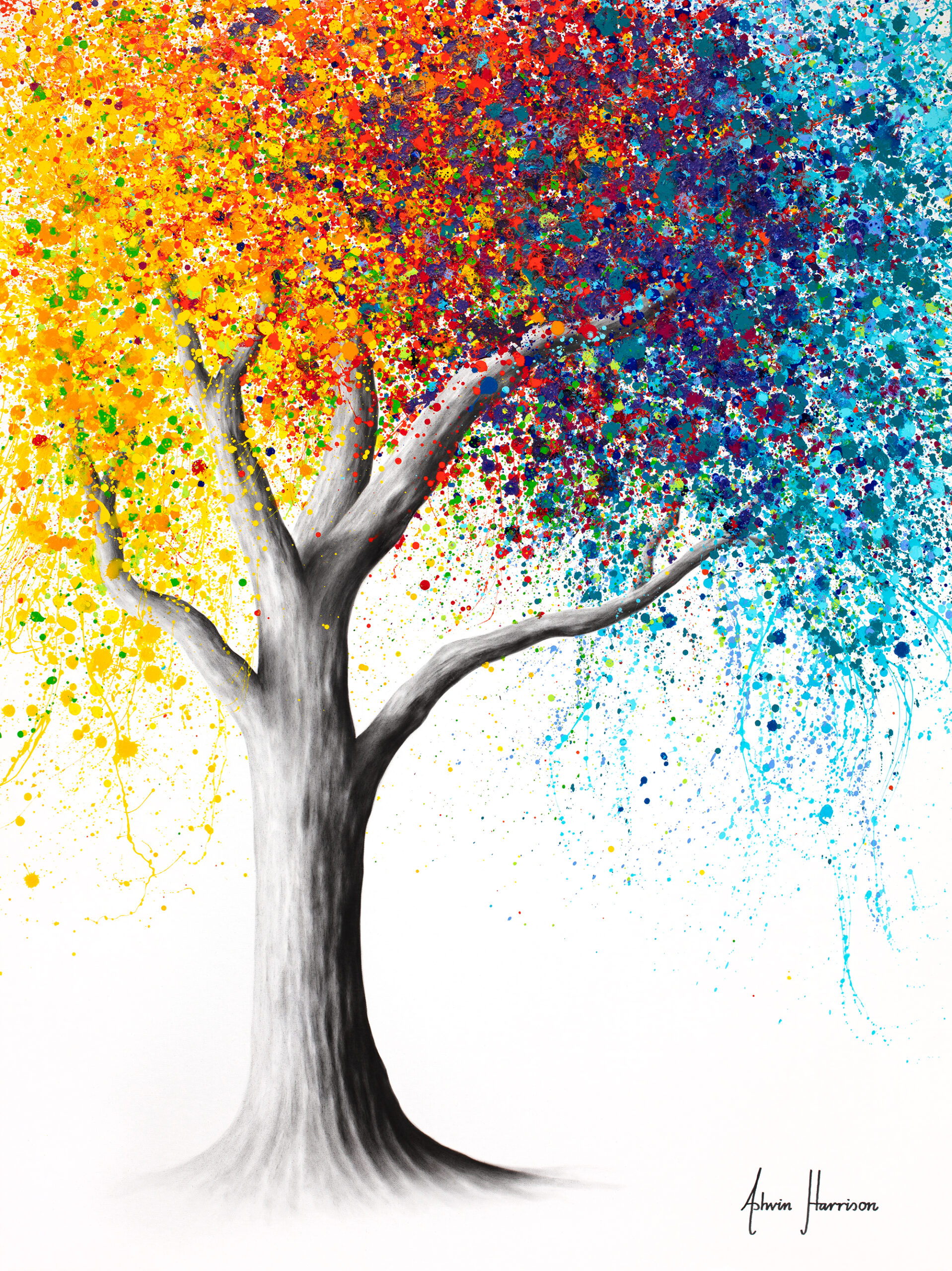Rainbow Tree Painting